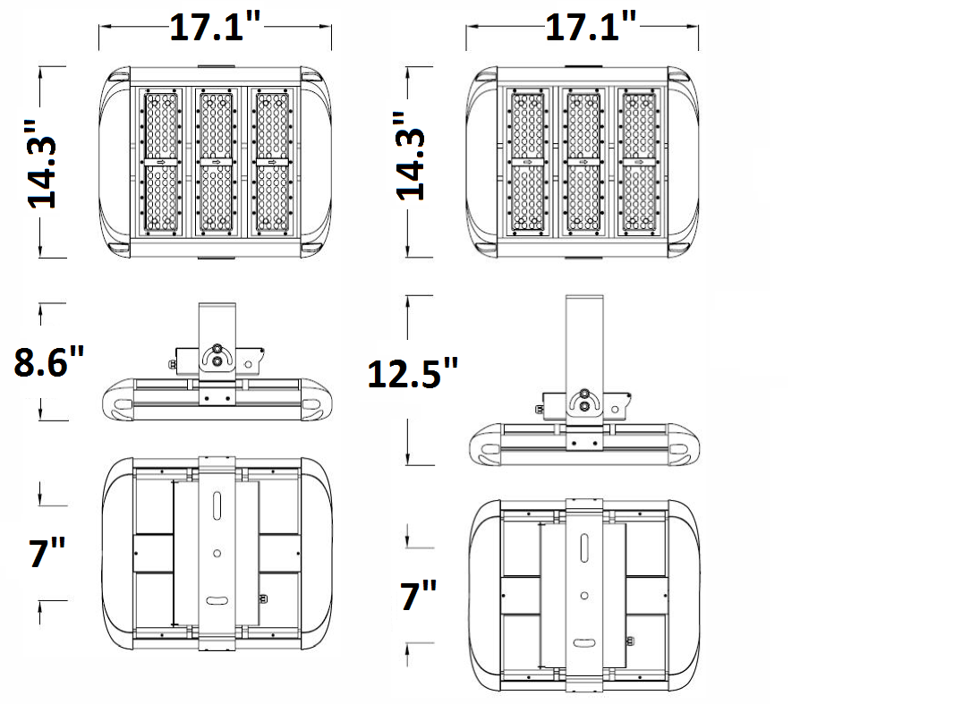 150W flood light dimensions – EverWatt